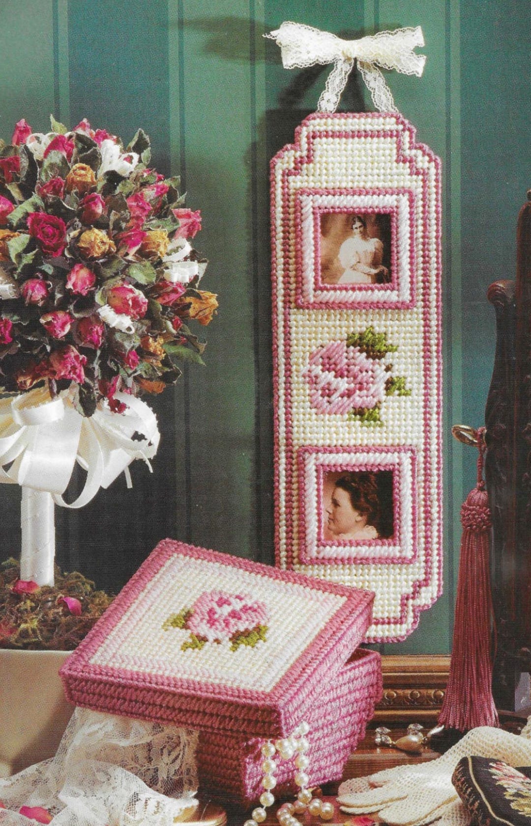 Antique Rose Box and Frame Plastic Canvas Pattern PDF - Etsy