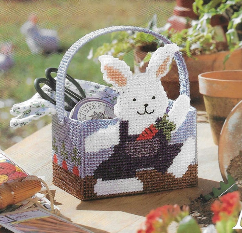 Bunny Basket Plastic Canvas Pattern PDF - Etsy