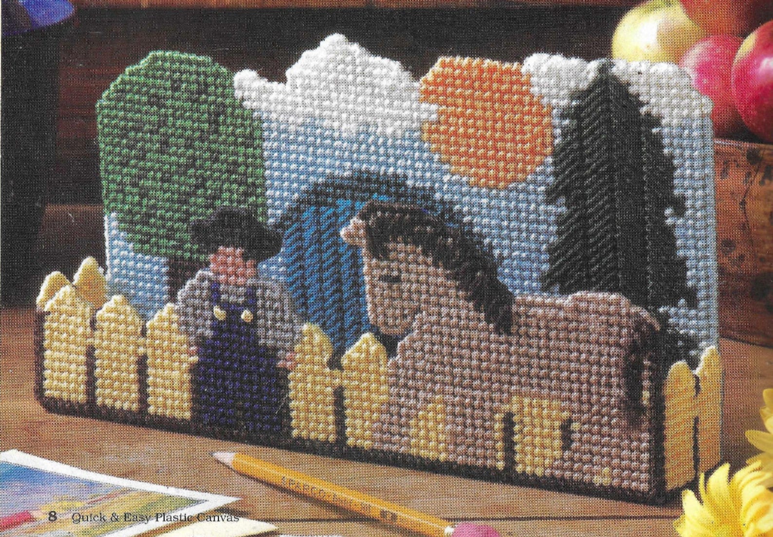 Mail Caddy Plastic Canvas Pattern PDF, Farmer and Horse - Etsy