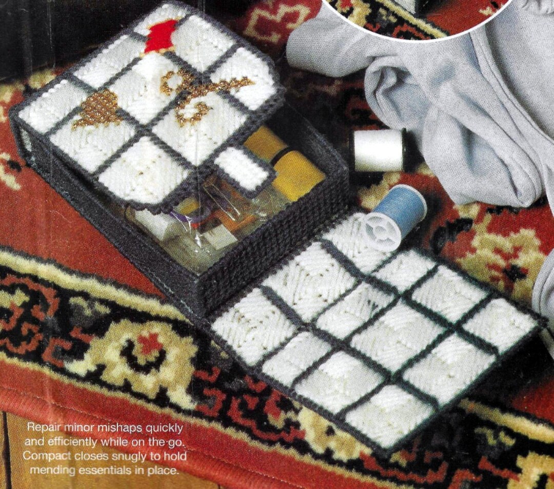Compact Sewing Box Plastic Canvas Pattern PDF - Etsy