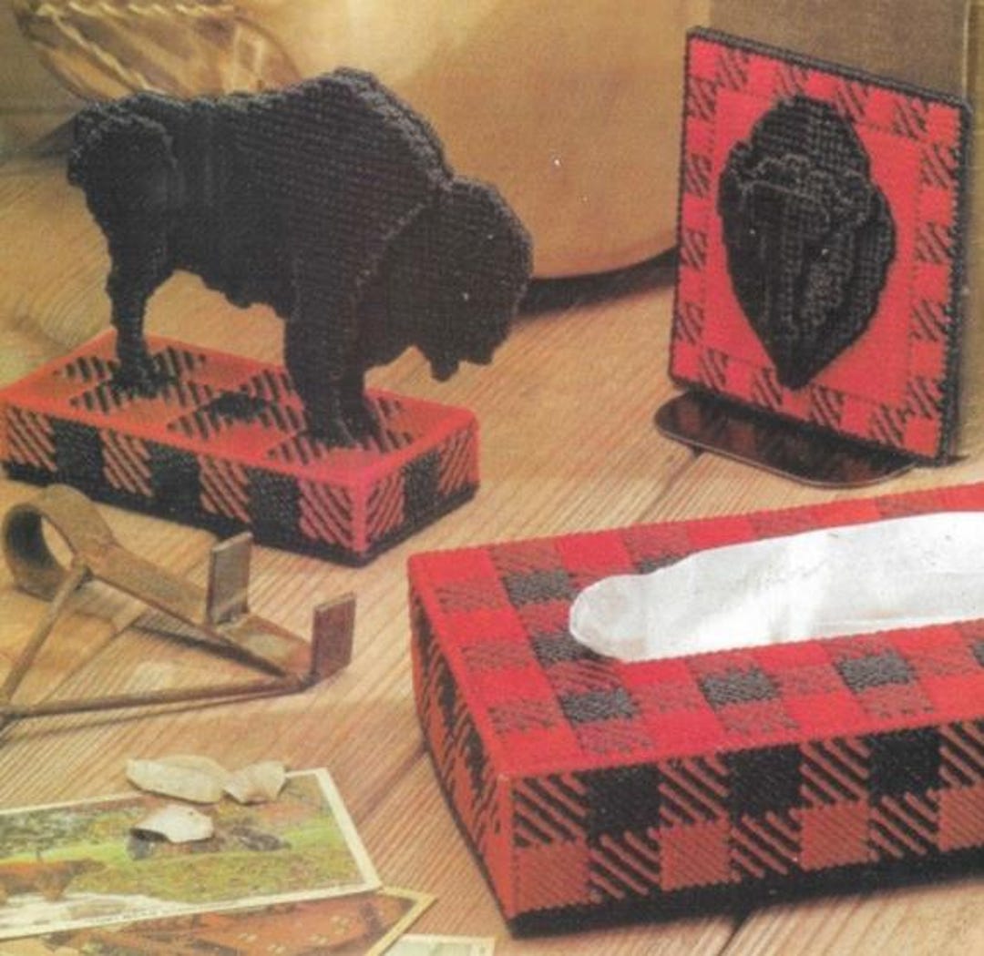 Buffalo Plastic Canvas Set of Three Patterns Bookend, Paperweight PDF ...
