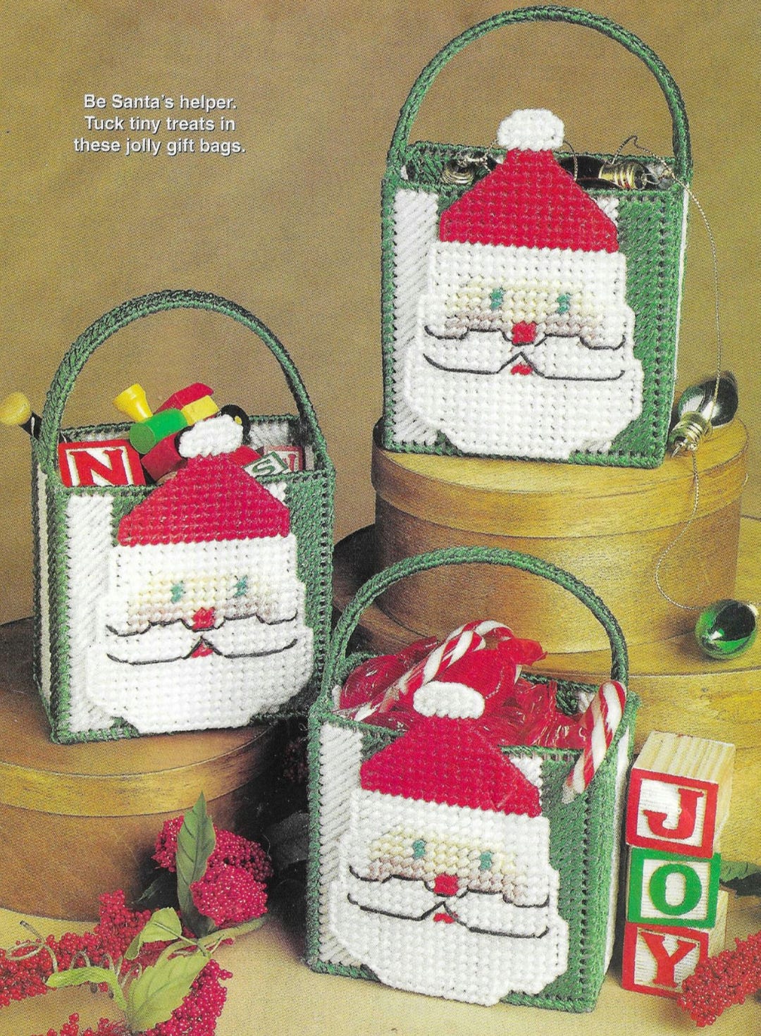 Santa Gift Bag Plastic Canvas Pattern PDF - Etsy