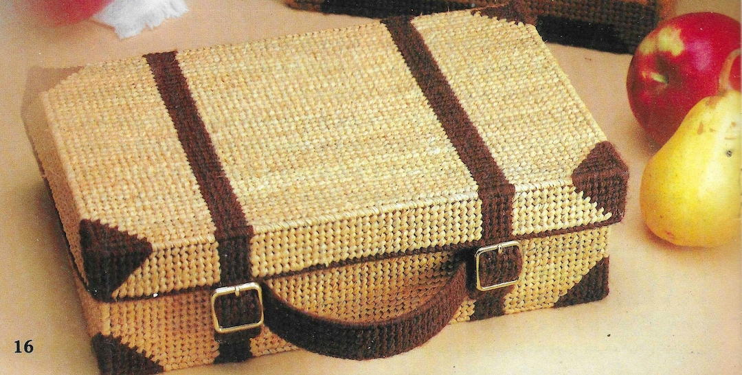 Raffia Suitcase Plastic Canvas Pattern PDF - Etsy