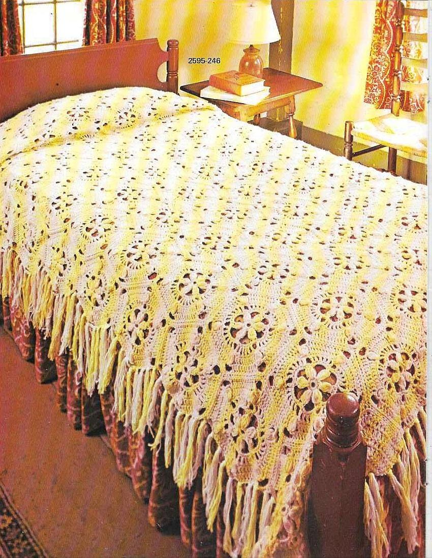 Vintage Crochet Bedspread Pattern PDF - Etsy