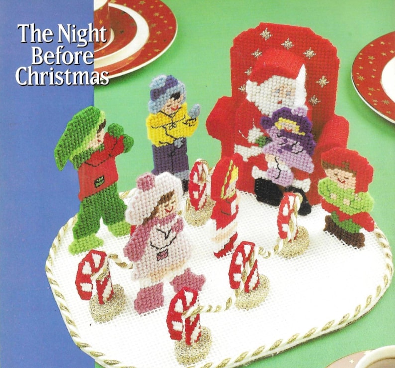 Visit With Santa 3d Scene Plastic Canvas Pattern PDF - Etsy