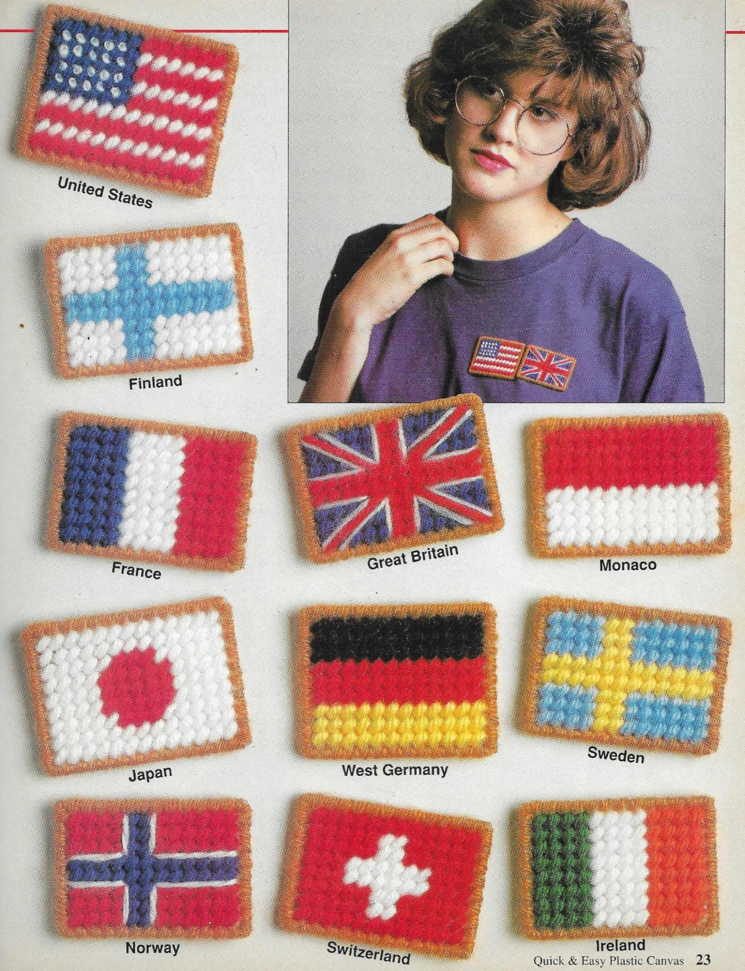 World Flag Pins, 11 Countri Plastic Canvas PDF - Etsy