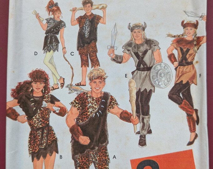 Caveman, Viking Costume Sewing Pattern, Uncut Adult Size S, M, L and XL ...