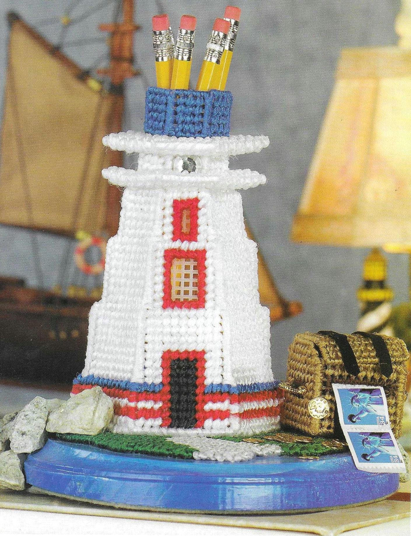 Lighthouse Desk Organizer, Plastic Canvas PDF - Etsy
