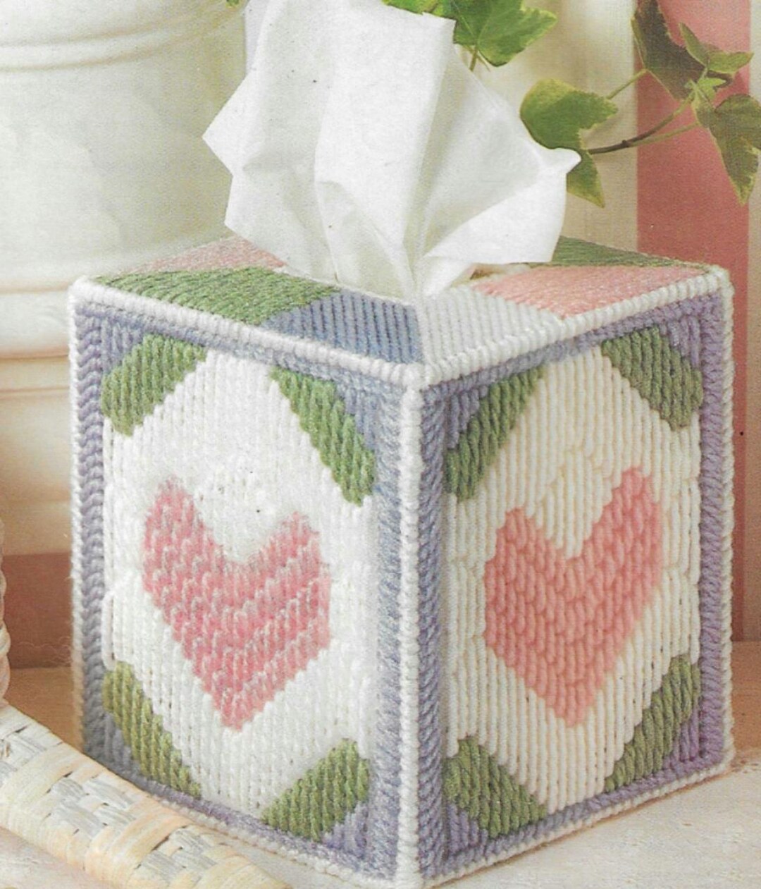 Quick to Stitch Heart Tissue Box Cover Plastic Canvas PDF - Etsy