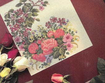 Counted Cross Stitch Pattern Rose Bouquet PDF Instant Download - Etsy