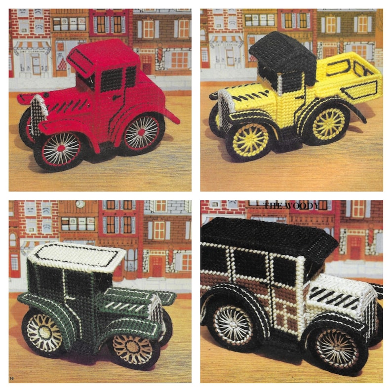 Vintage Autos Plastic Canvas Pattern PDF - Etsy