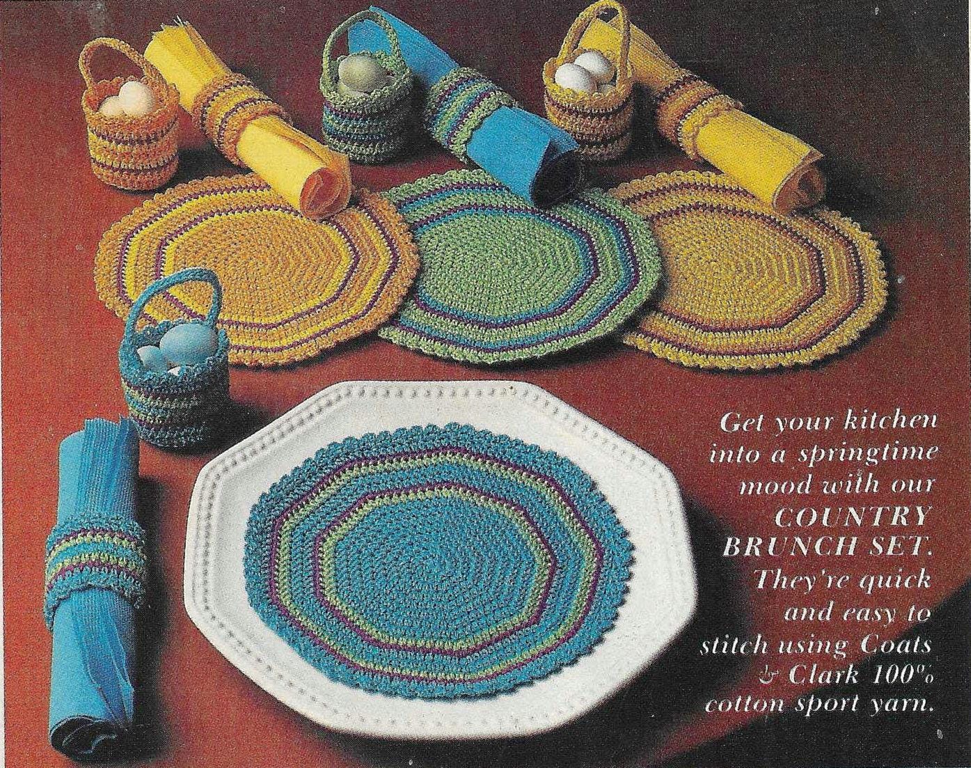 Vintage Crochet Table Set PDF - Etsy