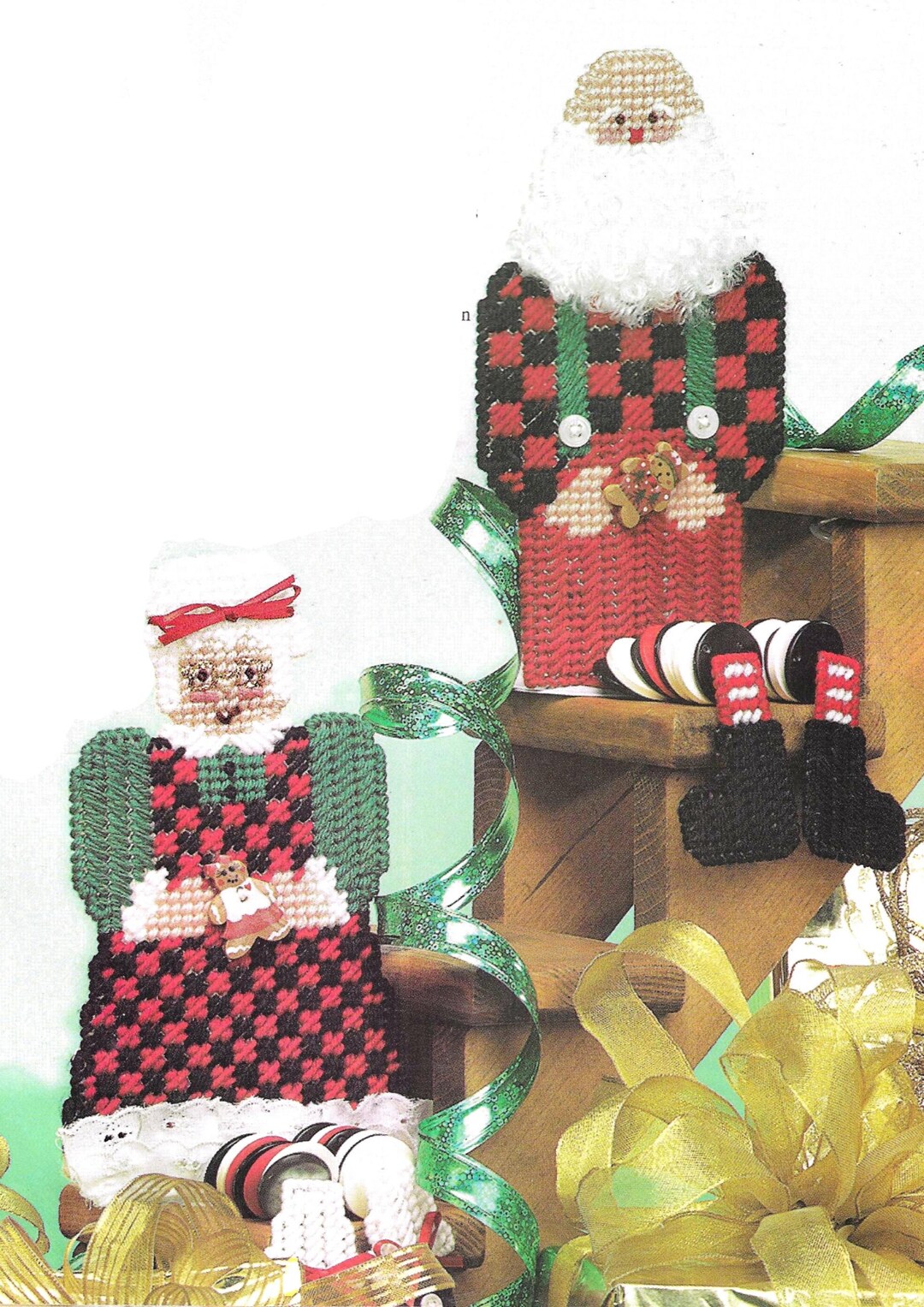 Santa and Mrs Shelf Sitters Plastic Canvas Pattern PDF - Etsy