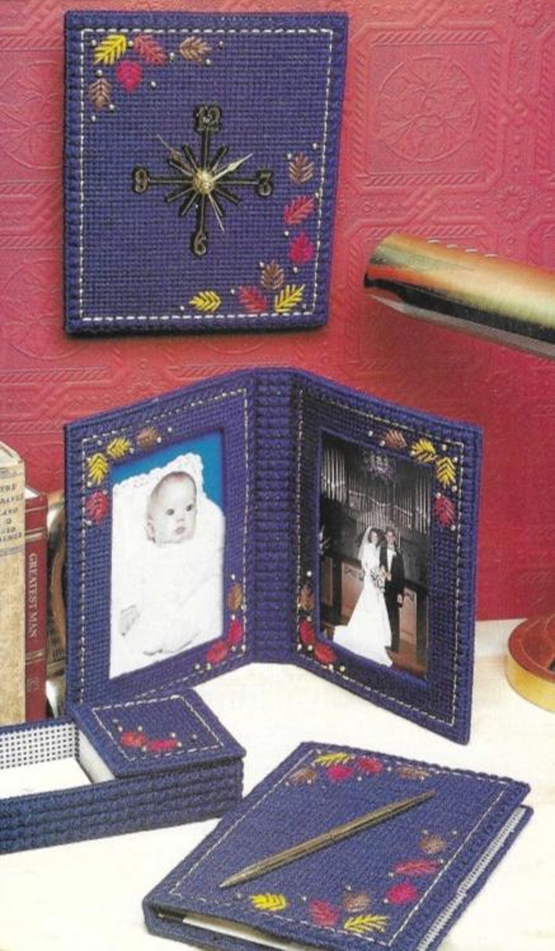 Southeast Asia Inspired Box, Clock, Notebook, Frame Set Plastic Canvas ...