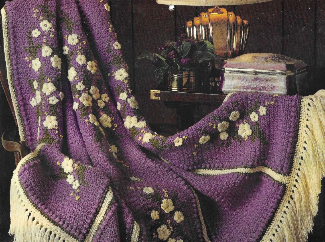 White Violets Afghan Crochet Pattern PDF - Etsy