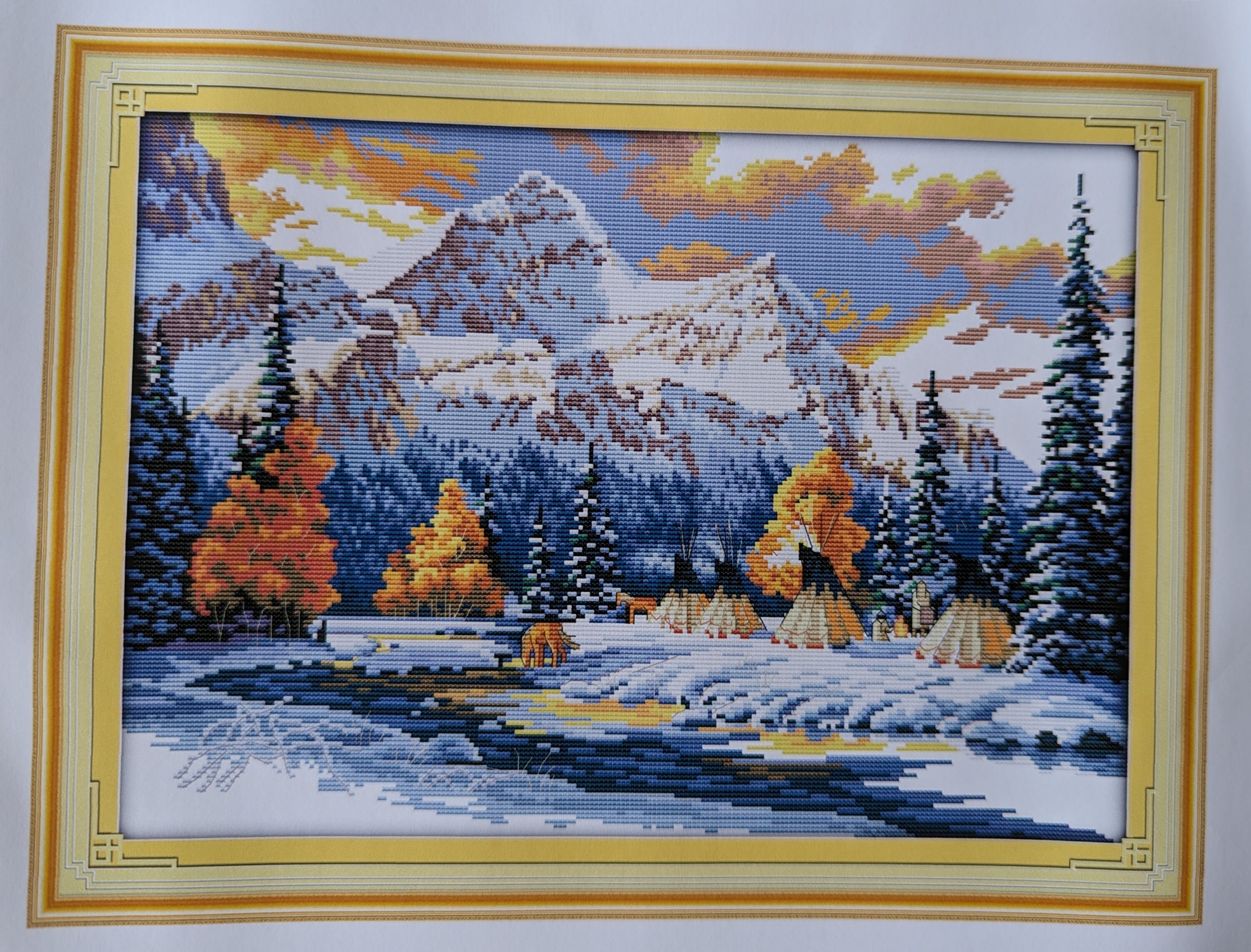 Native American, Stamped Cross Stitch Kit, Joy Sunday, 14 Count - Etsy