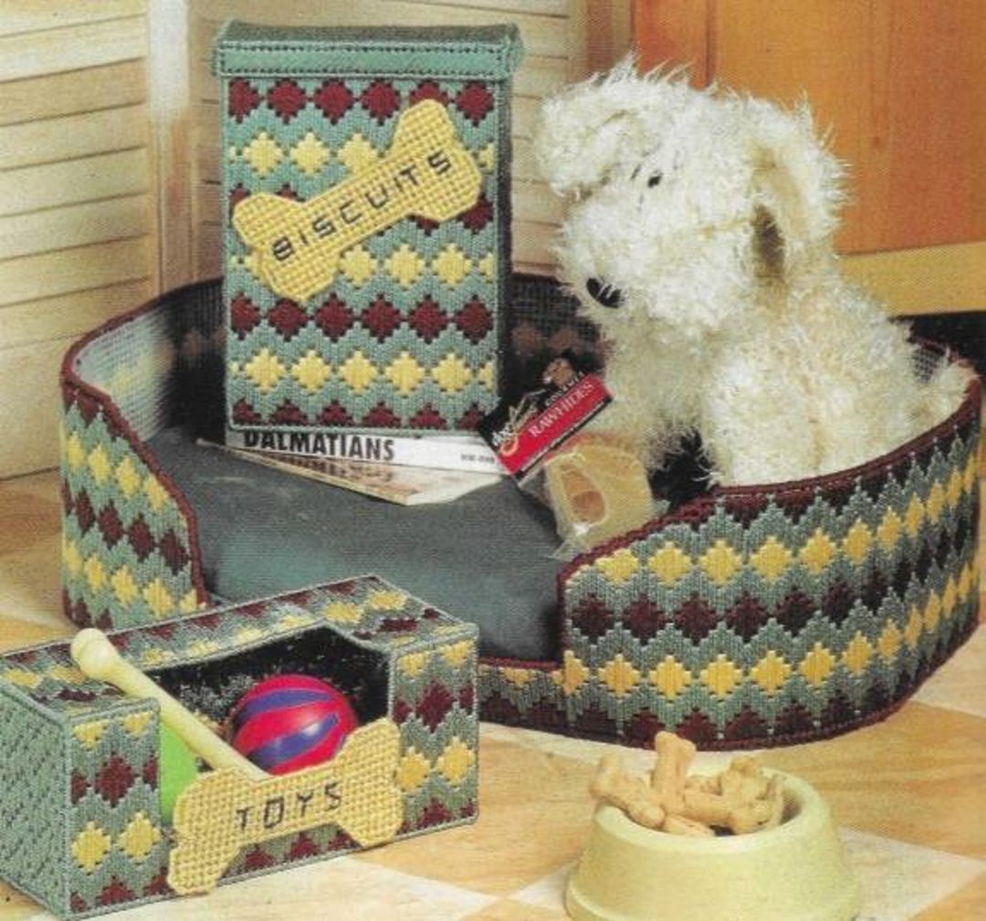 Dog Bed, Toy Box, Treat Box Plastic Canvas Pattern PDF - Etsy