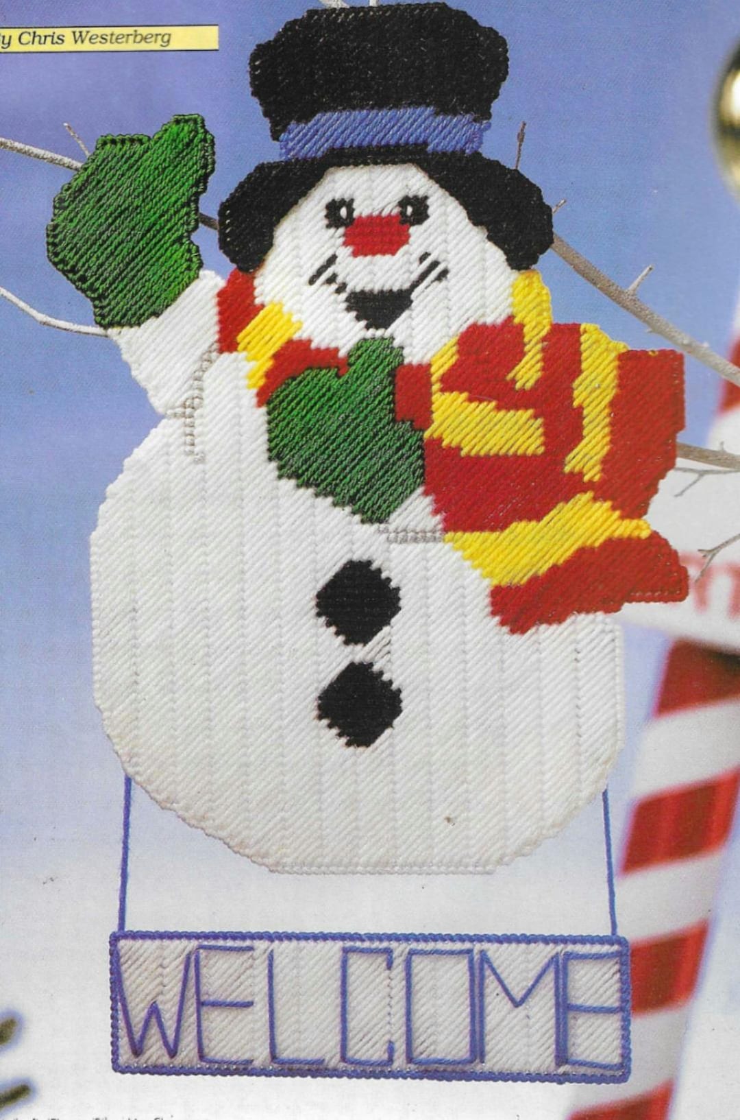Snowman Welcome Sign Plastic Canvas PDF - Etsy
