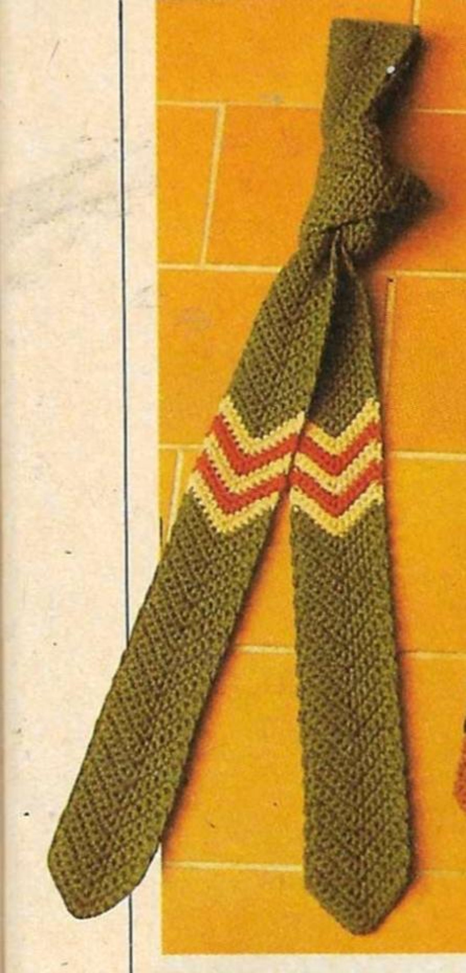 Vintage Crochet Neck Tie Pattern PDF - Etsy