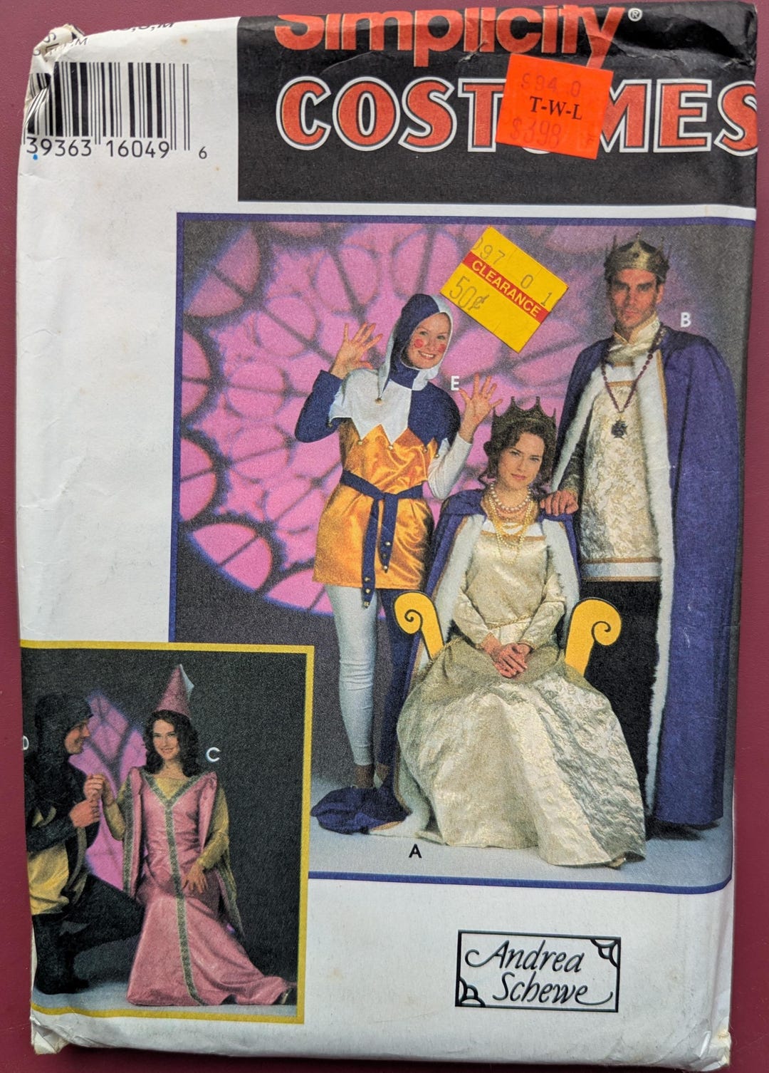 King, Queen, Jester, Princess Costume Sewing Pattern, Uncut Adult Sizes ...