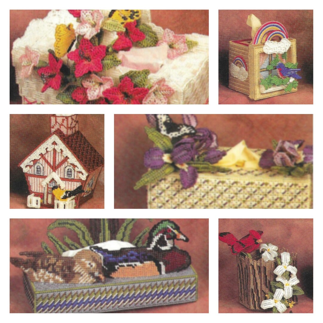 Seven Tissue Box Cover Plastic Canvas PDF, Cardinals, Butterflies ...