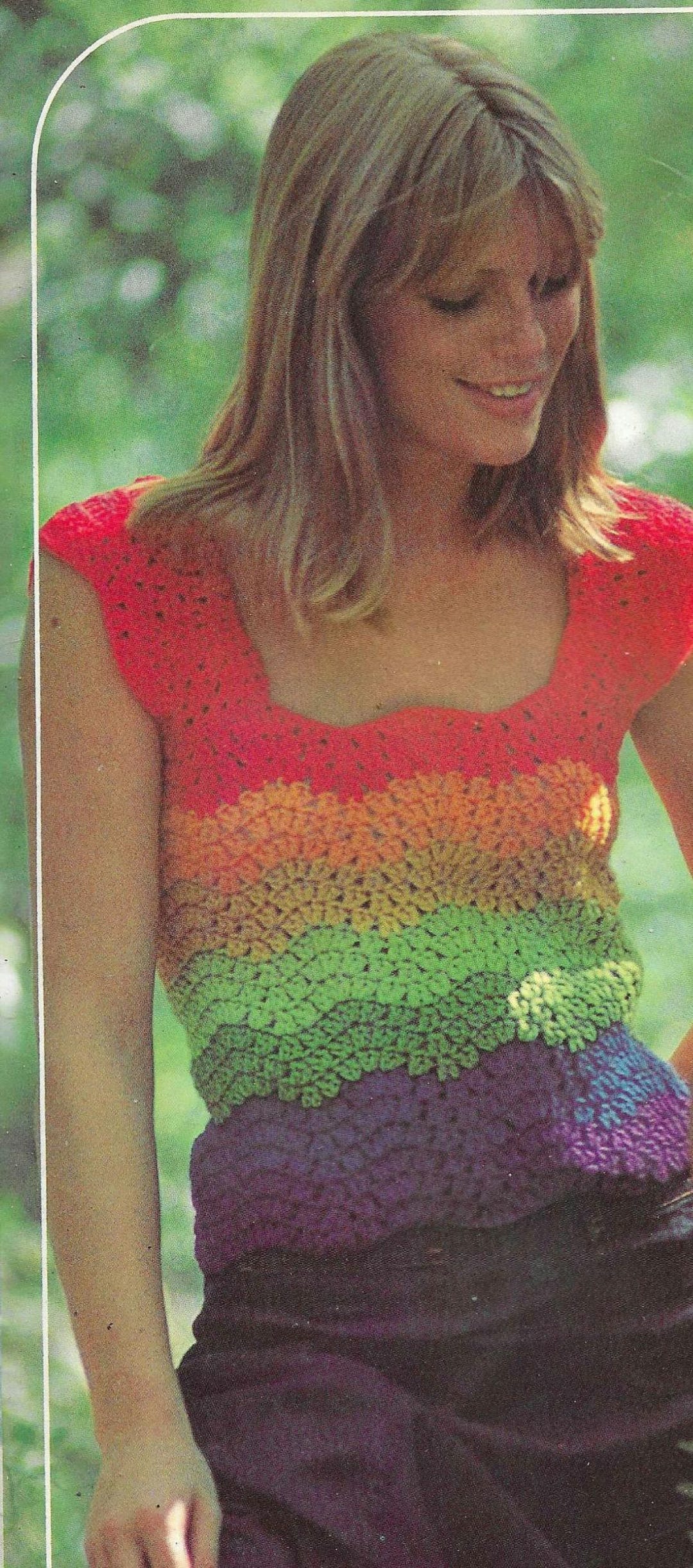 Vintage Crochet Rainbow Pride Top Pattern PDF - Etsy