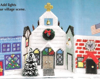 Santa's Village Vintage Plastic Canvas Pattern PDF Christmas Village ...