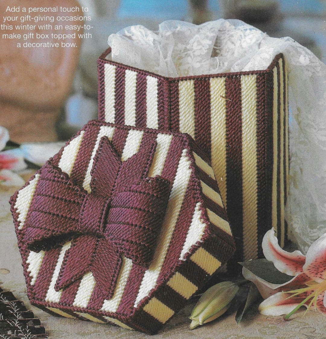 Gift Box Storage Box Plastic Canvas PDF - Etsy