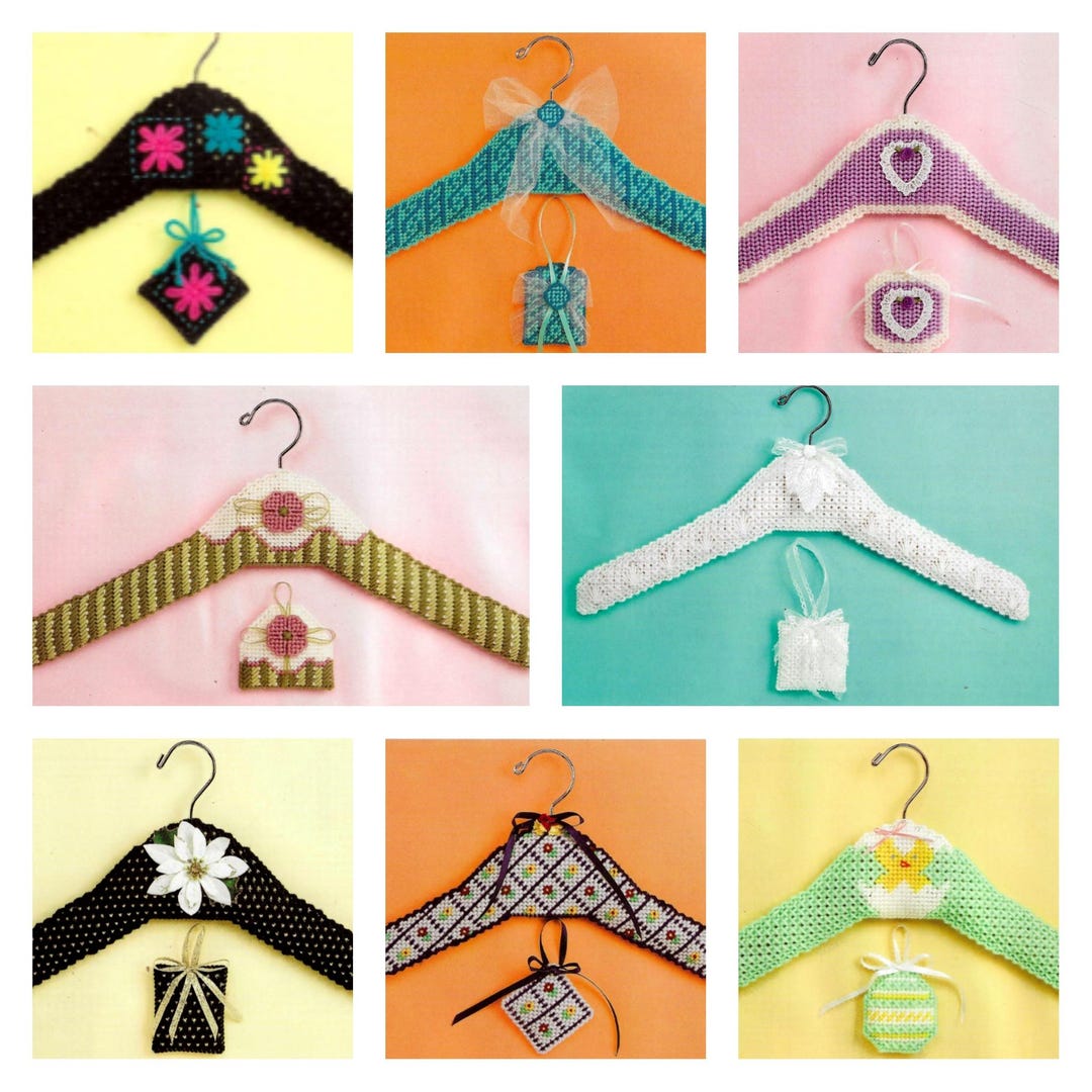 8 Clothes Hangers Covers and Sachets, Plastic Canvas Patterns PDF - Etsy