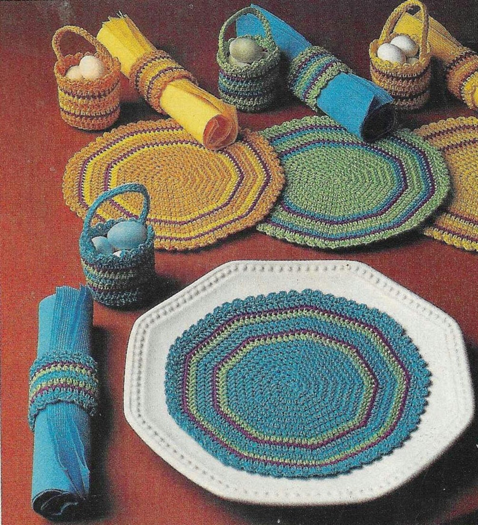 Vintage Crochet Table Set PDF - Etsy