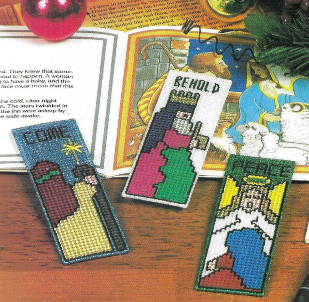 Three Christian Christmas Bookmarks Plastic Canvas Pattern PDF - Etsy