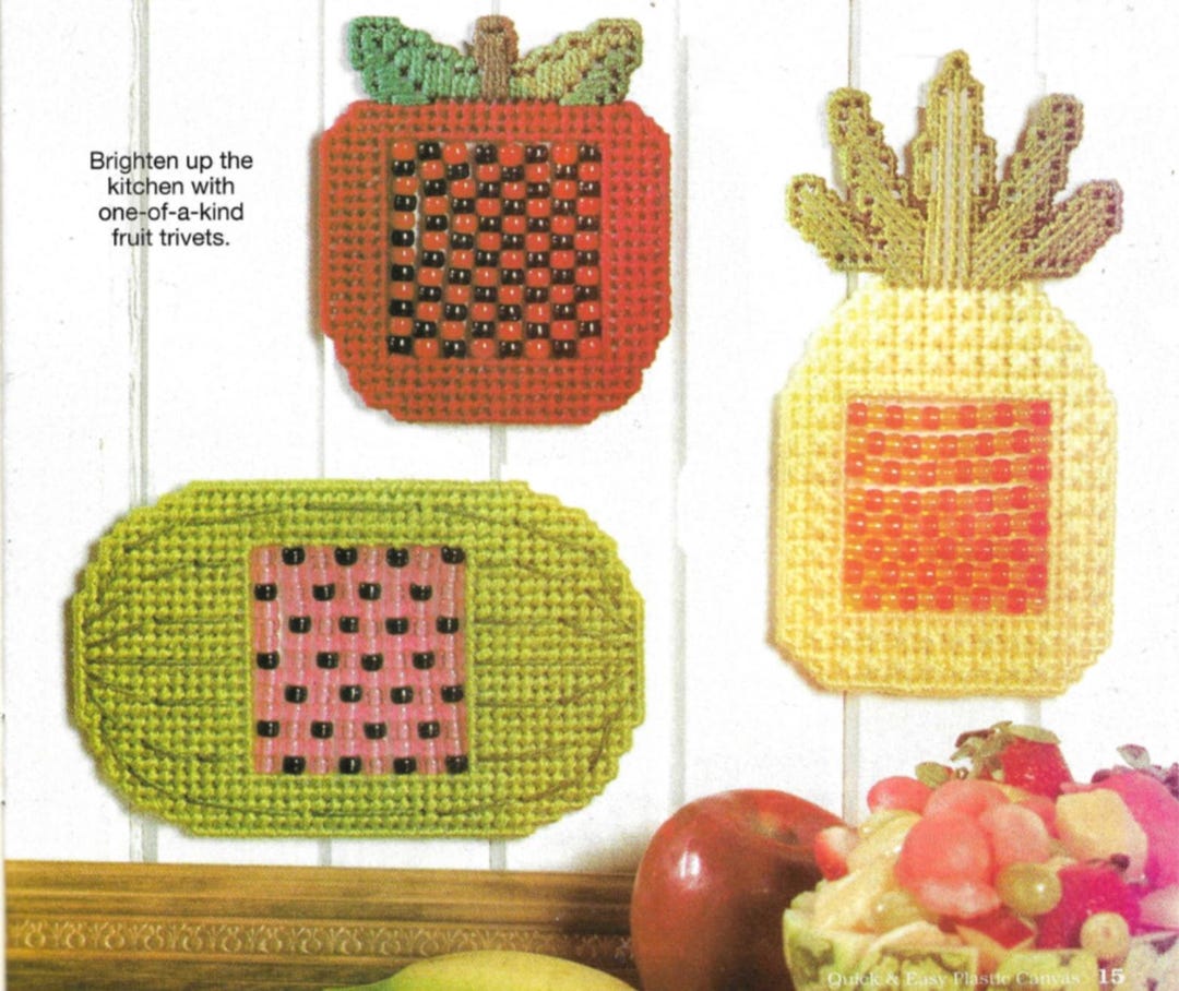 Three Beaded Trivets Plastic Canvas Pattern PDF - Etsy