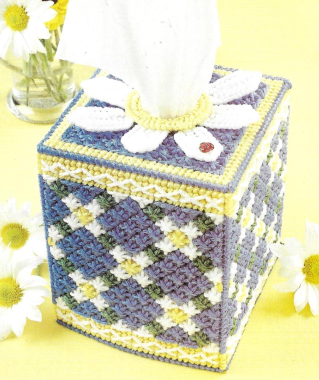 Daisy Tissue Cover Plastic Canvas Pattern PDF - Etsy