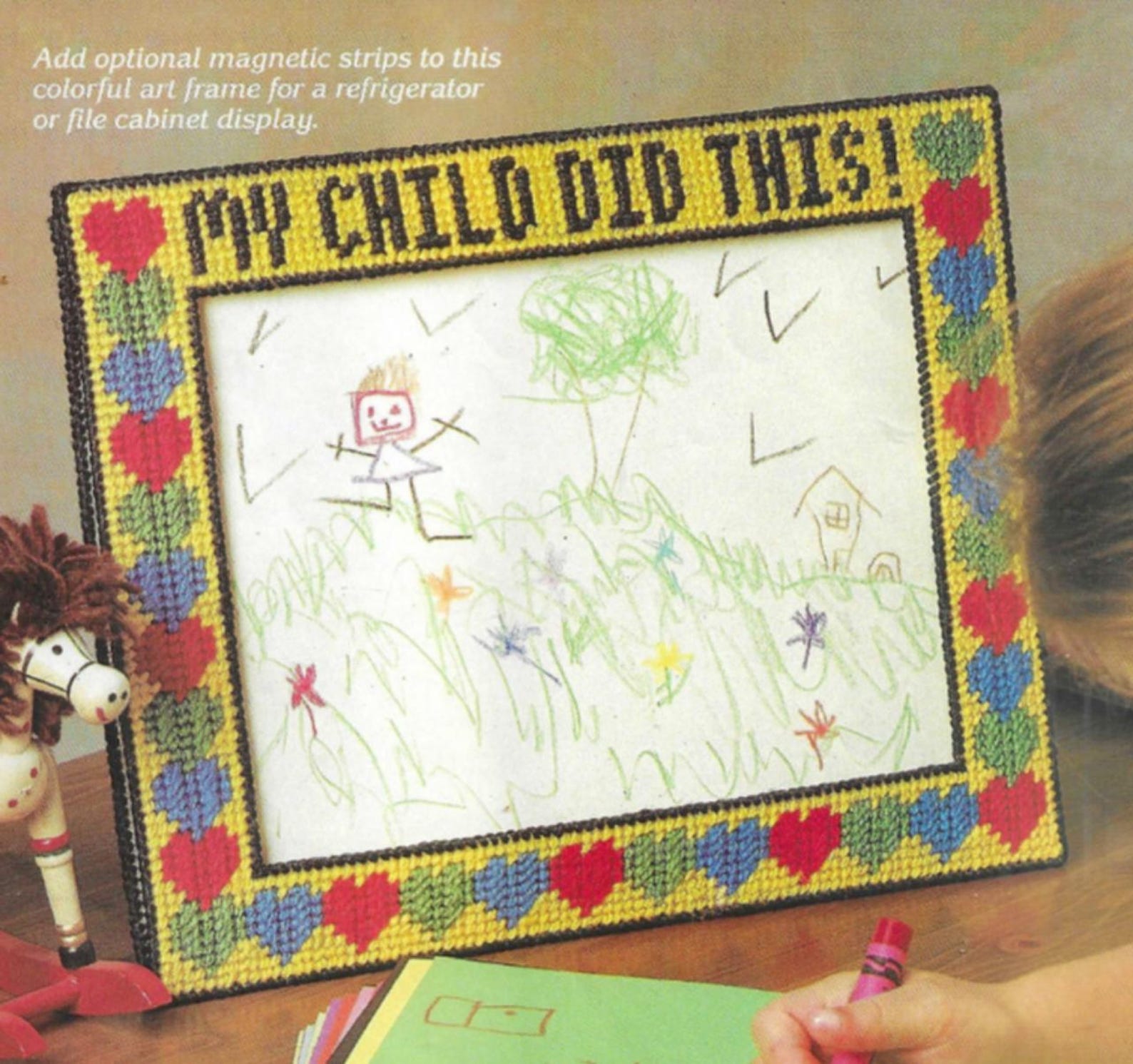 Child's Art Display Frame Plastic Canvas PDF - Etsy