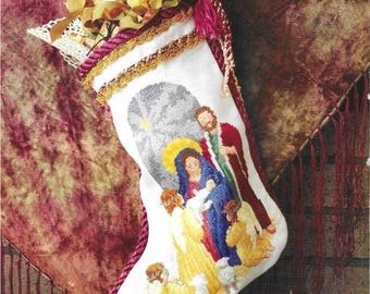 Christmas Stocking Holy Nativity PDF Counted Cross Stitch Pattern ...