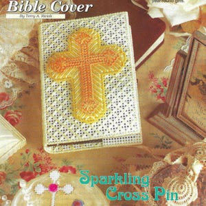 Bible Cover Plastic Canvas Pattern PDF+ Bonus Cross Pin - Etsy