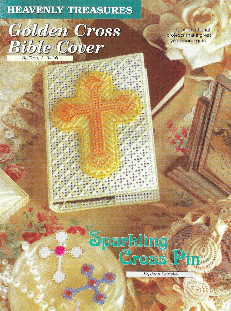 Bible Cover Plastic Canvas Pattern PDF+ Bonus Cross Pin - Etsy