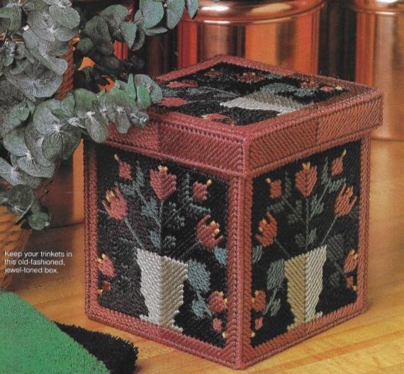 Victorian Treasure Box Plastic Canvas Pattern PDF Folk Art - Etsy
