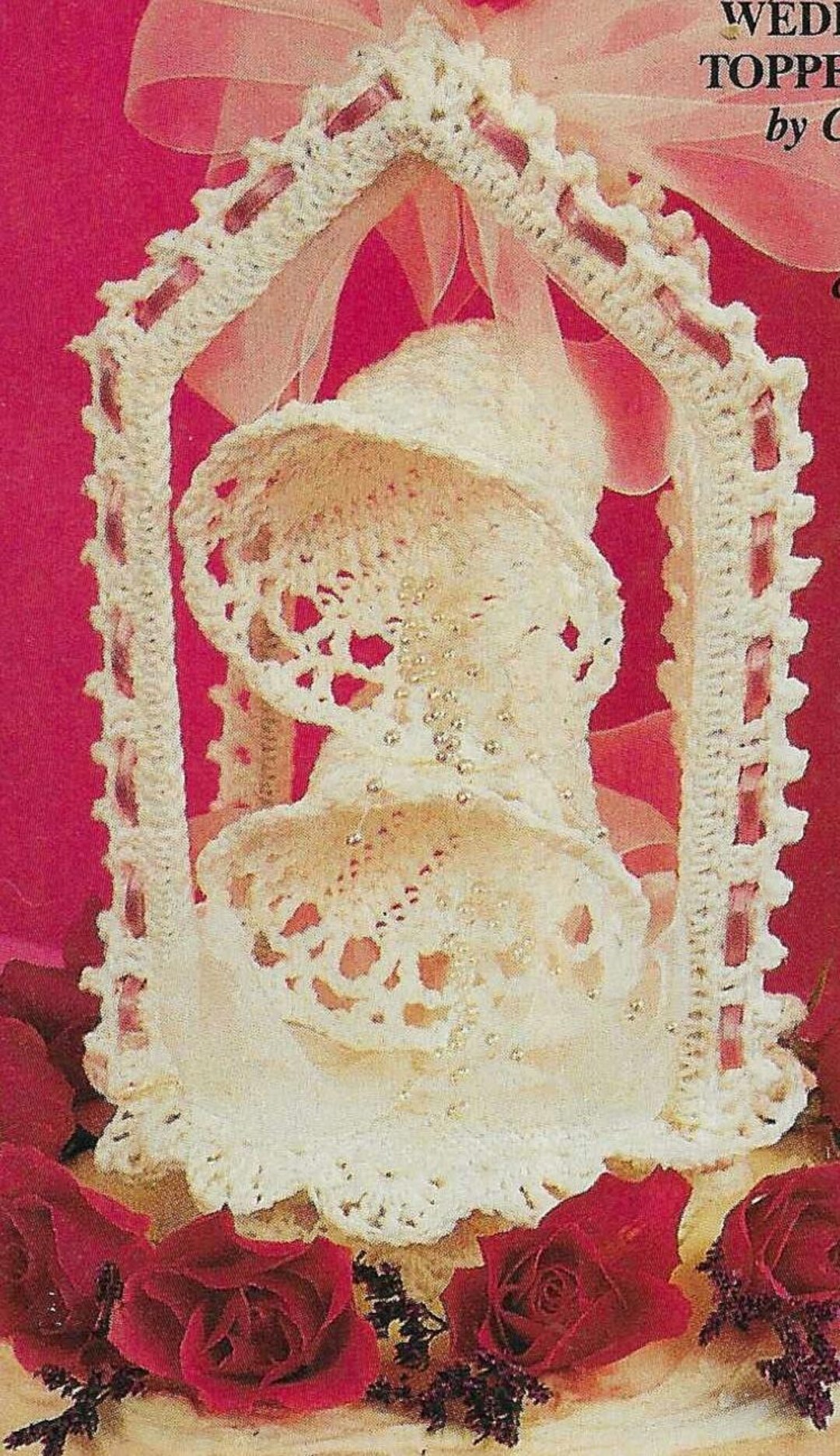 Vintage Crochet Wedding Cake Topper Pattern PDF +wedding Ring Doily - Etsy