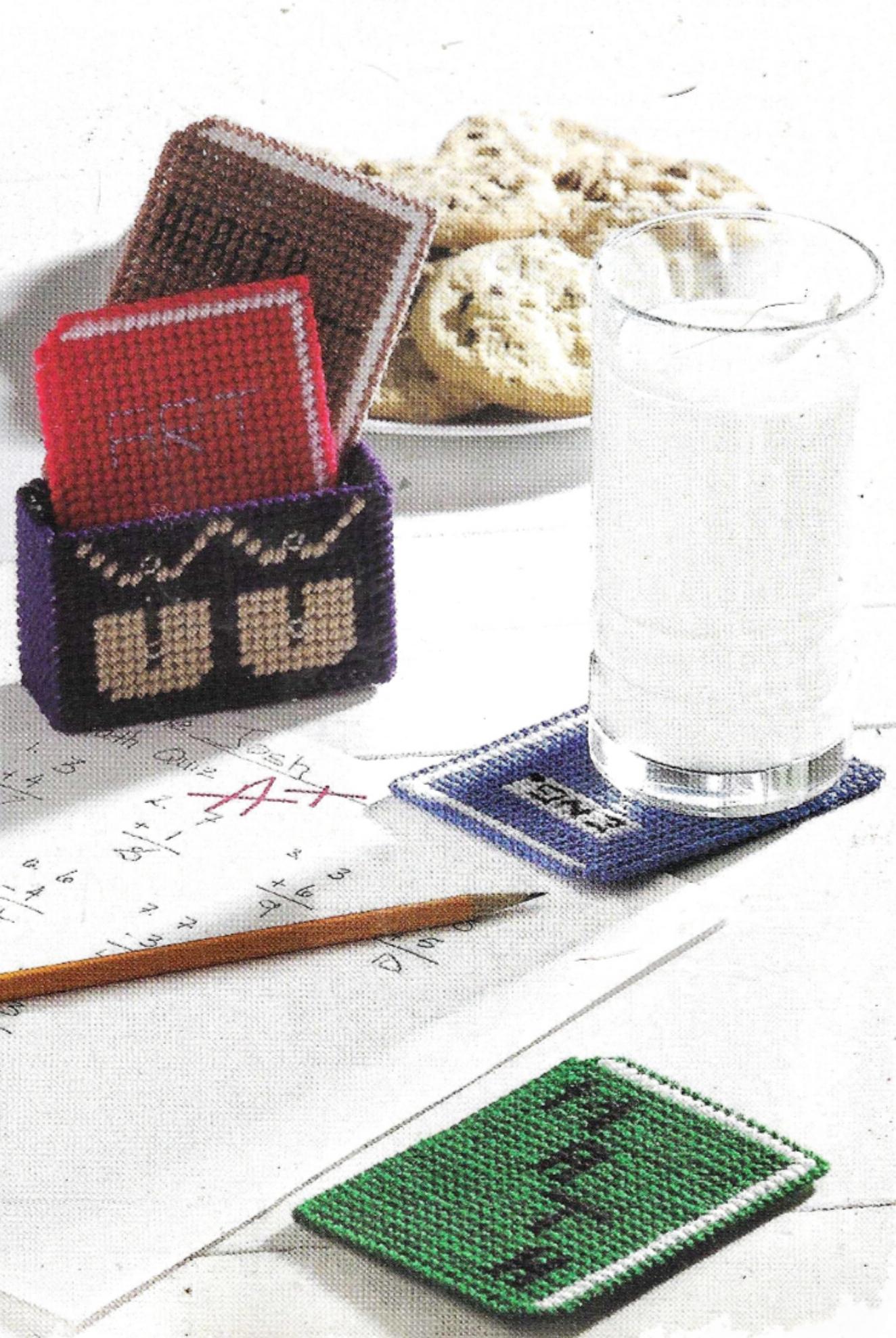 Book Bag Coasters Plastic Canvas Pattern PDF +bonus Bookworm - Etsy