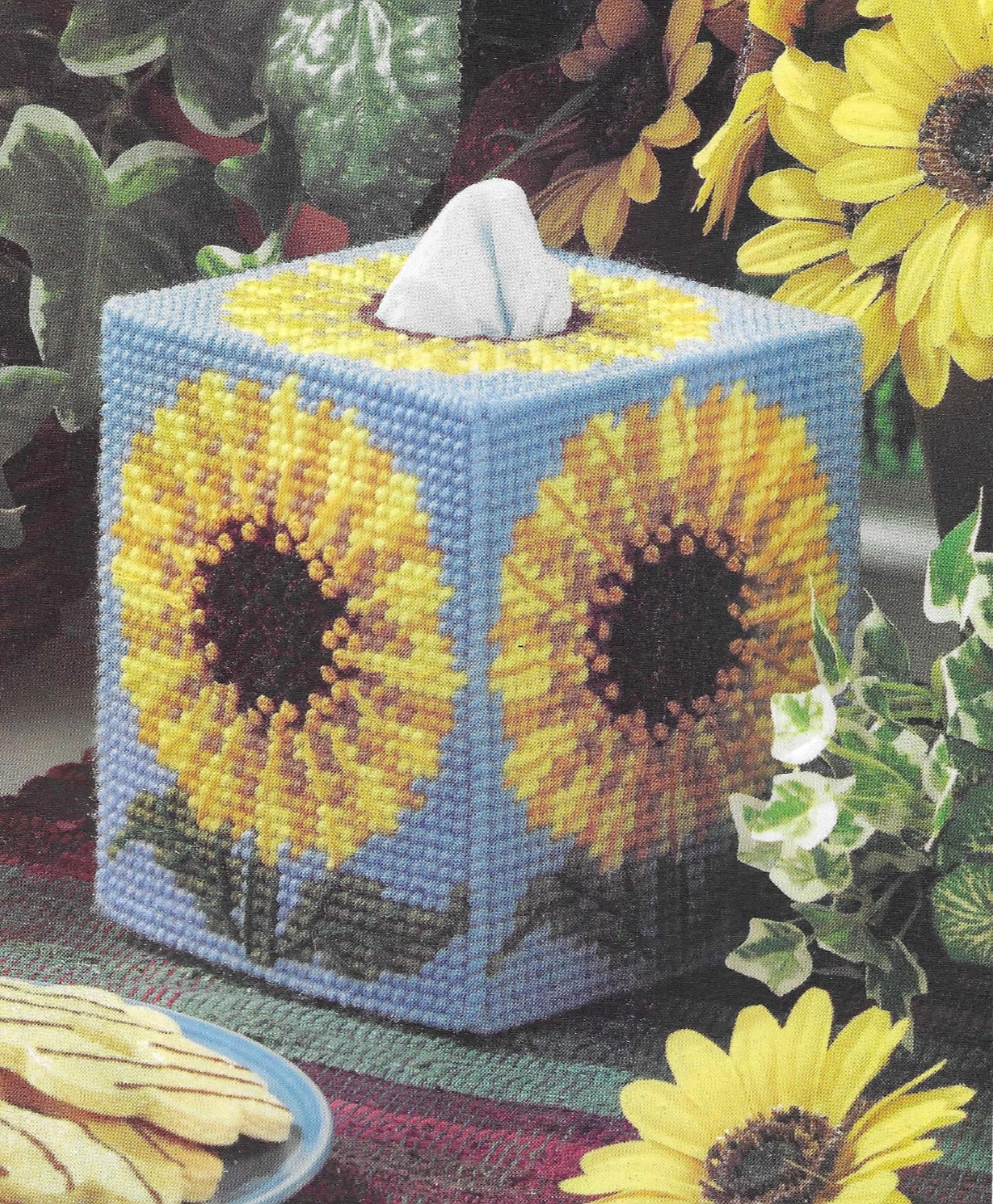 Sunflower Tissue Cover Plastic Canvas Pattern PDF - Etsy