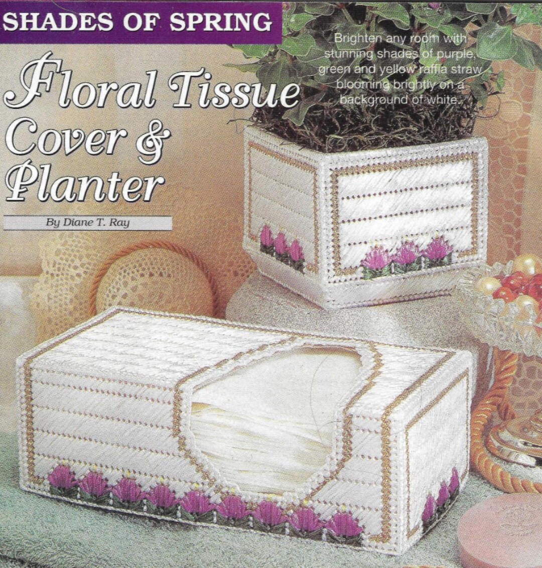 Planter and Tissue Box Cover Plastic Canvas Pattern PDF - Etsy