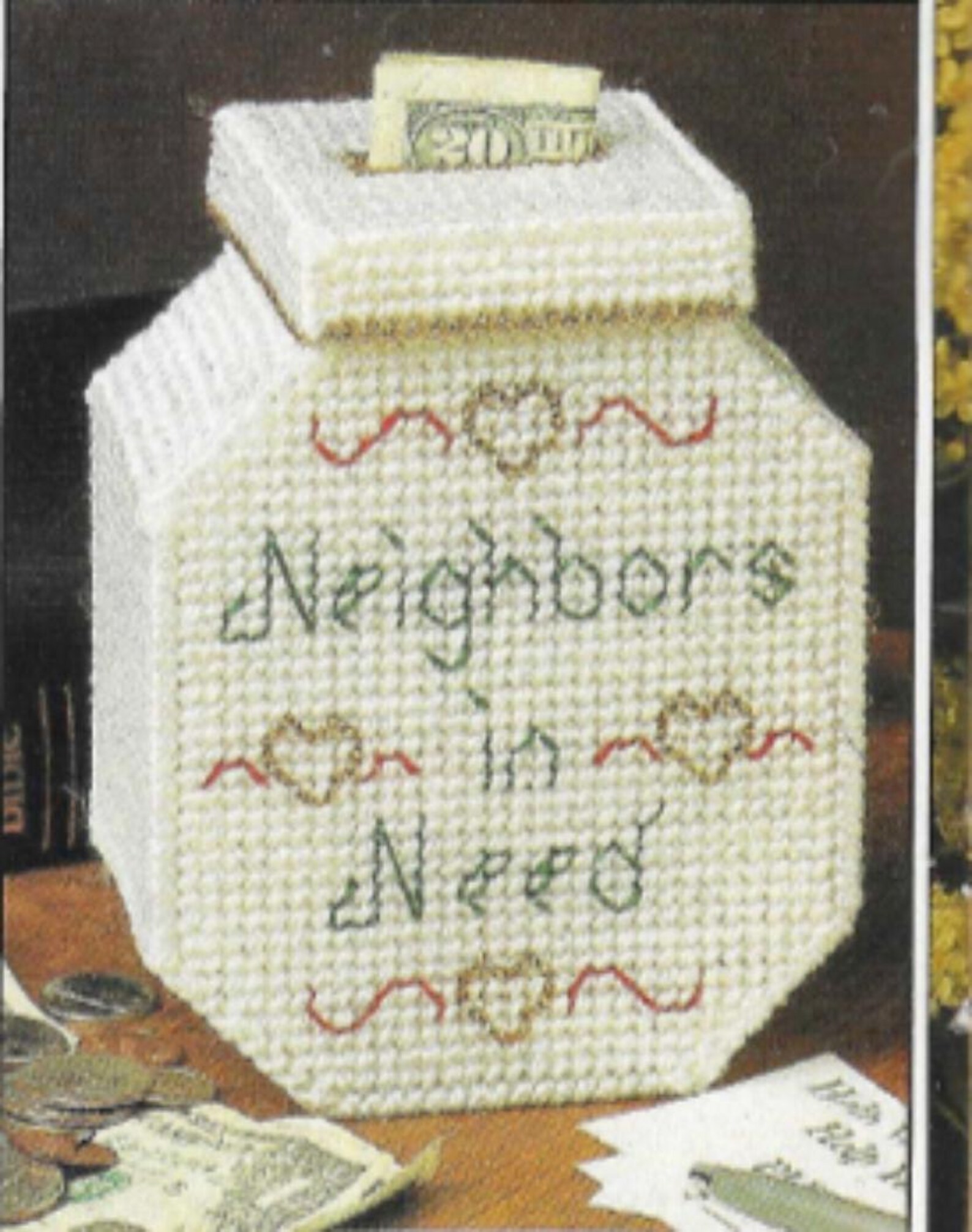 Interchangeable Message Cross Wall Hanging, Bank, Plastic Canvas ...