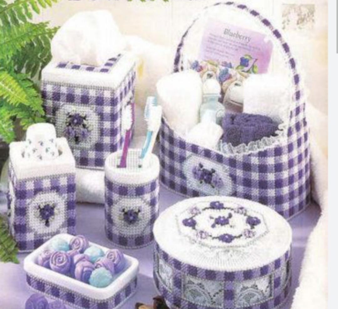 10 Gingham Bath Set Projects Plastic Canvas PDF - Etsy