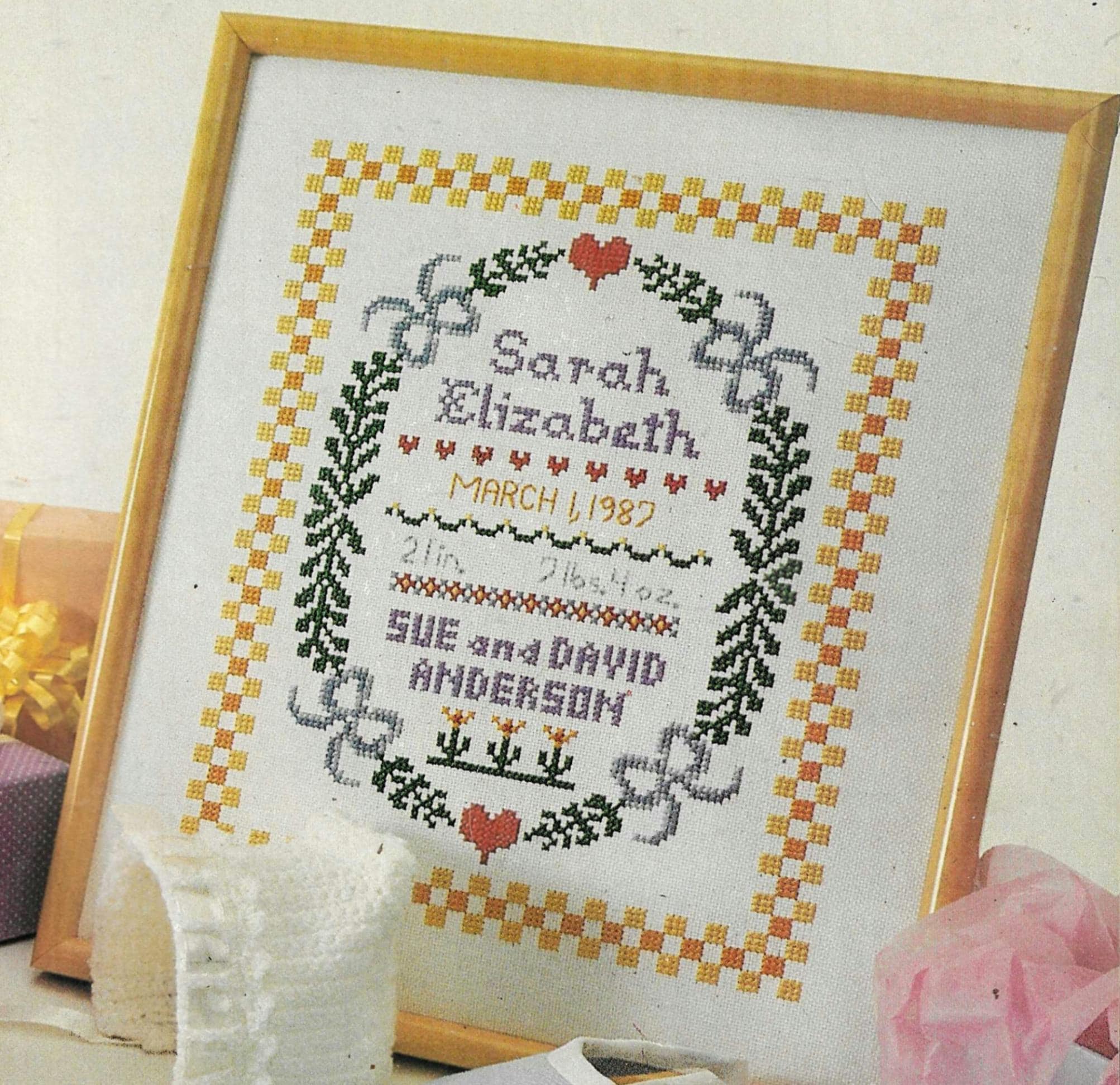 Birth Sampler Cross Stitch Pattern PDF - Etsy