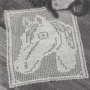 Five Vintage Crochet Western Filet Patterns PDF, Horses - Etsy