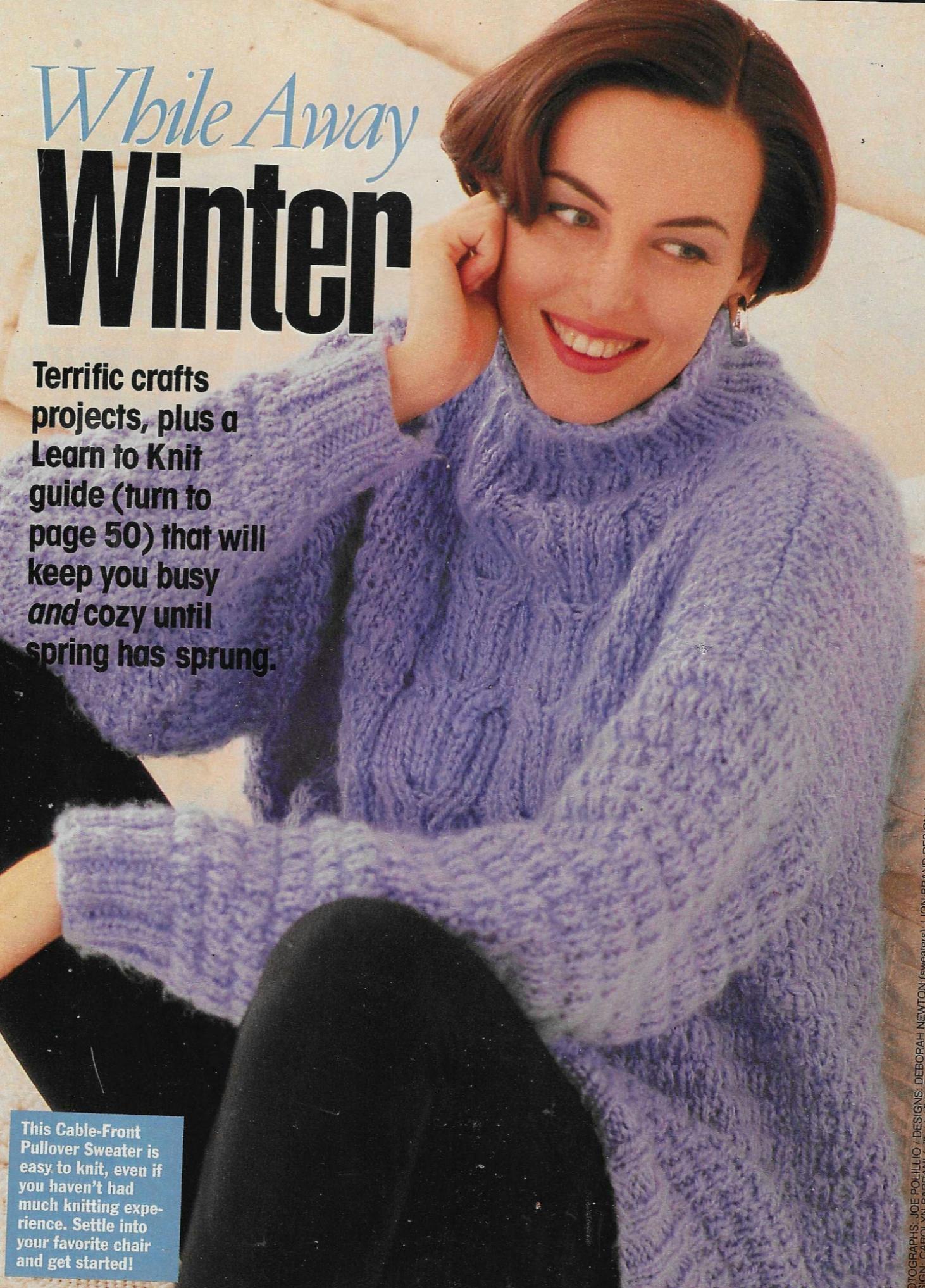 Cable Front Knit Sweater PDF - Etsy