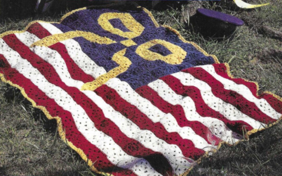 Homecoming Soldier Yellow Ribbon Flag Afghan Pattern PDF +bonus Pattern ...