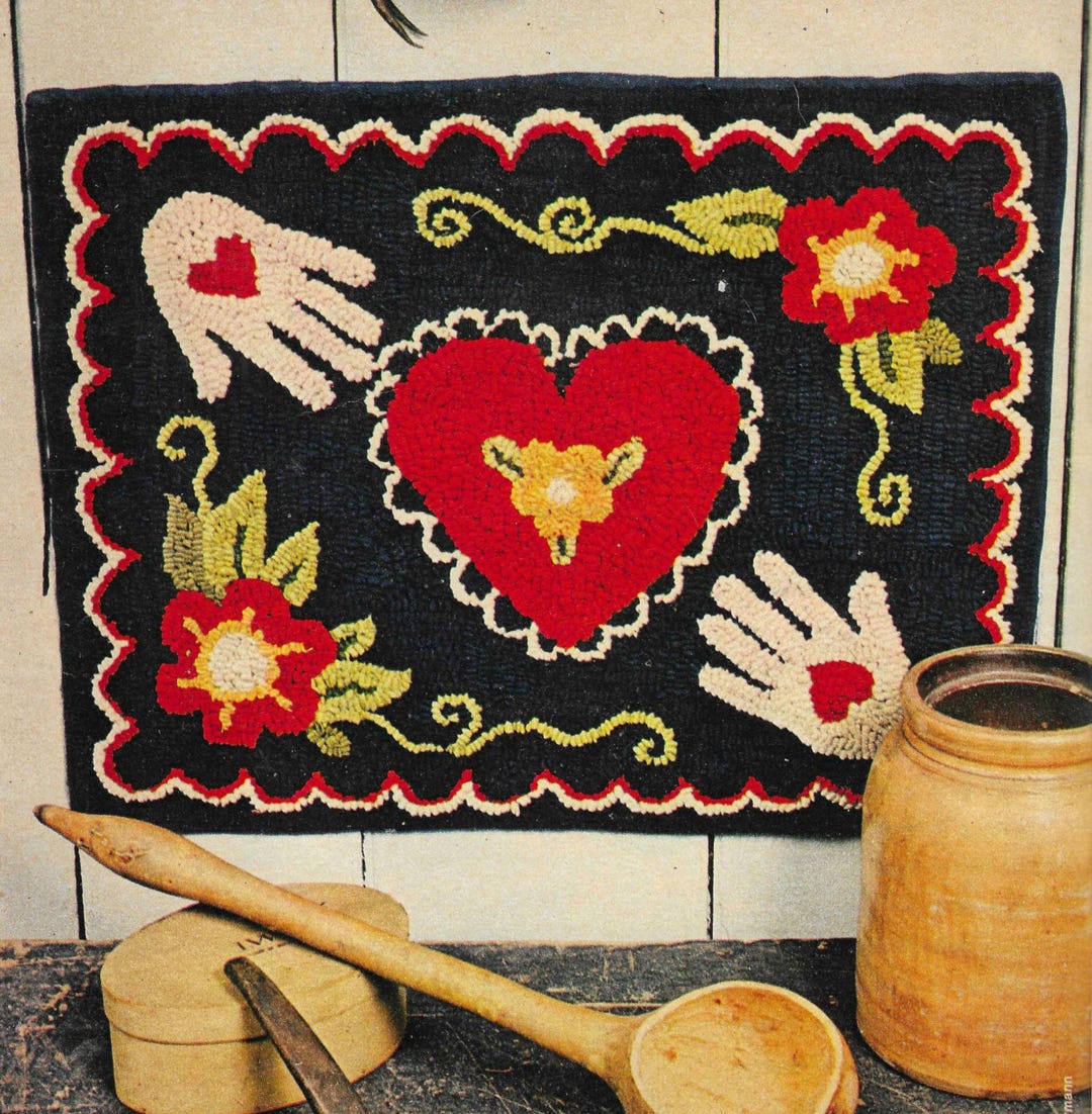 Vintage Wool Rug Hooking Five Patterns PDF - Etsy