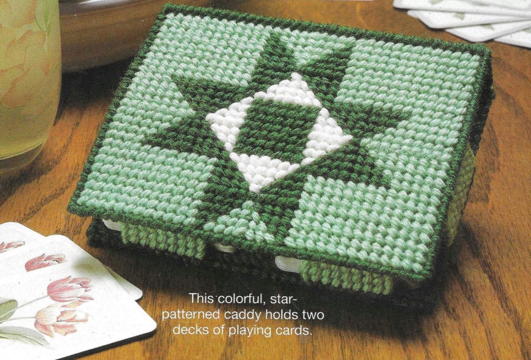 Card Caddy Plastic Canvas PDF - Etsy